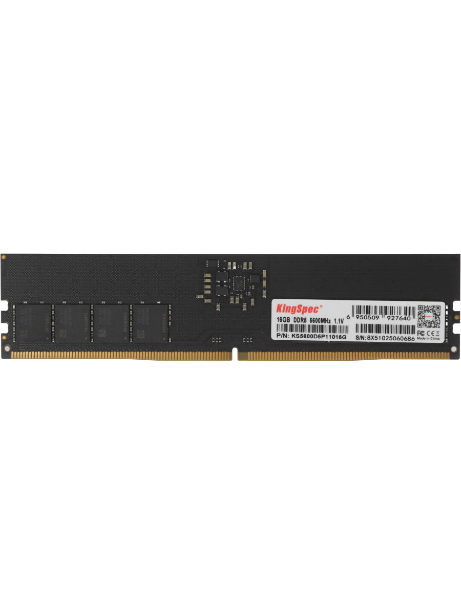 Память DDR5 16GB 5600MHz Kingspec KS5600D5P11016G RTL PC5-44800 CL40 DIMM 288-pin 1.35В single rank RTL