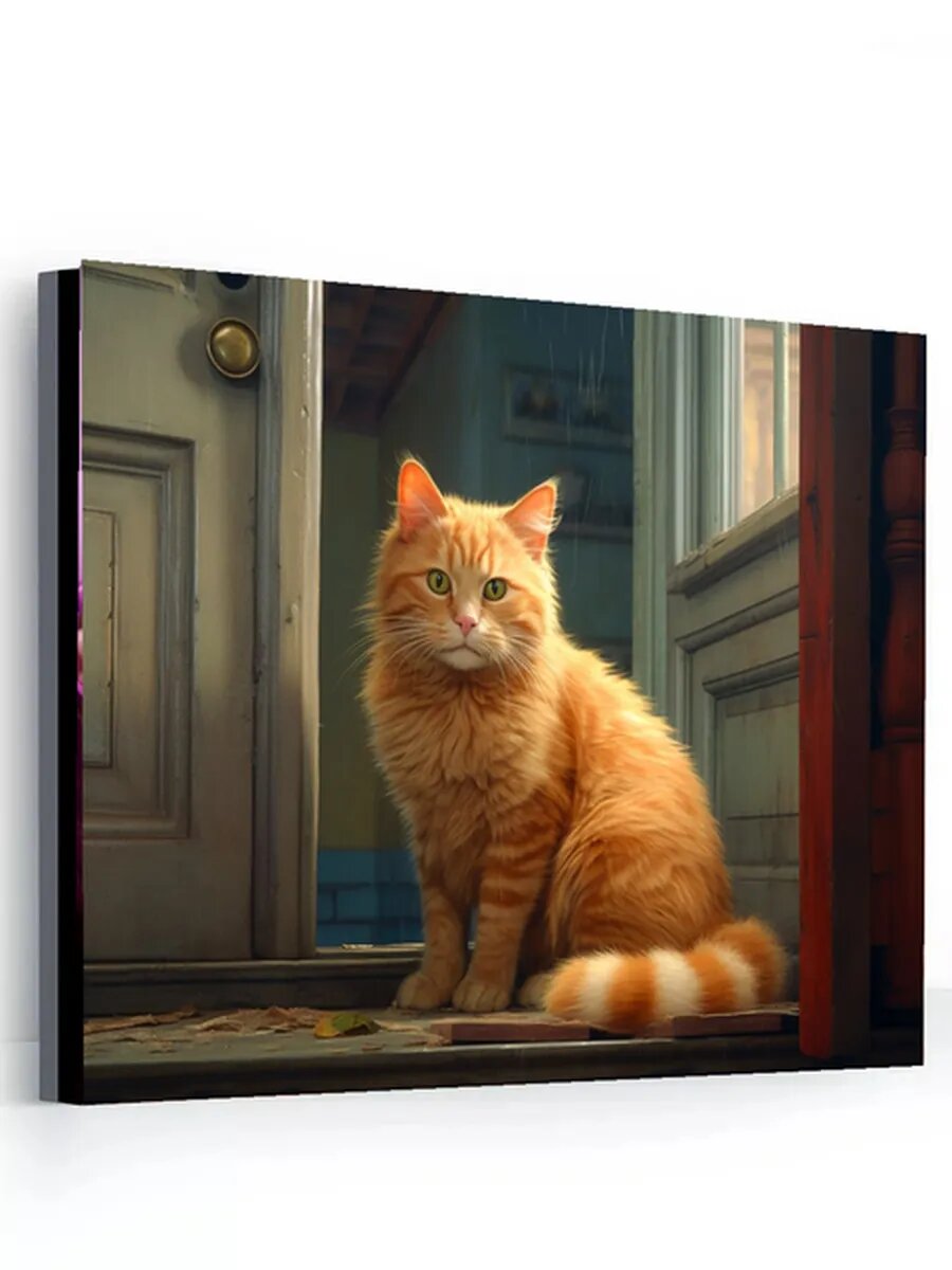 Картина по номерам "Кот зеленые глаза", на холсте на подрамнике, 40 x 50 см