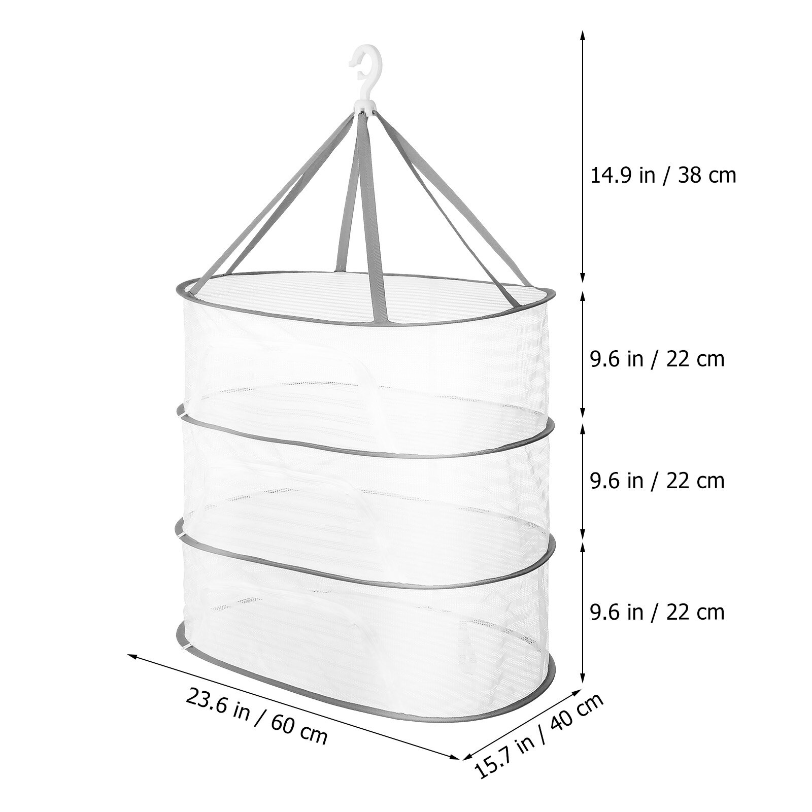 Сушилка Для Белья На Стены Три Этажа Белый 60.00X40.00X1.00Cm
