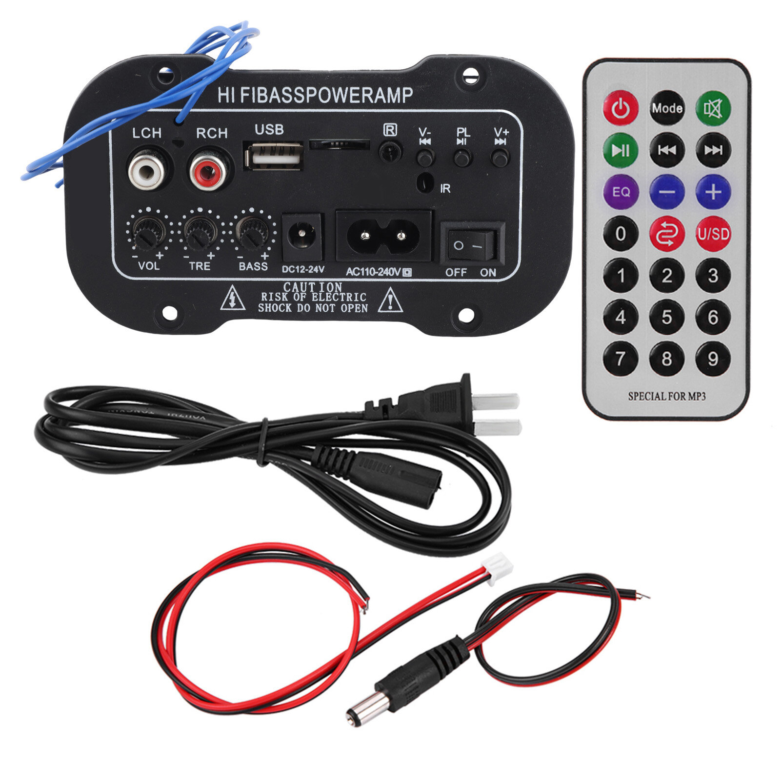 Плата усилителя мощности Bluetooth для автомобильных аудиосистем, черная ABS для автомобилей