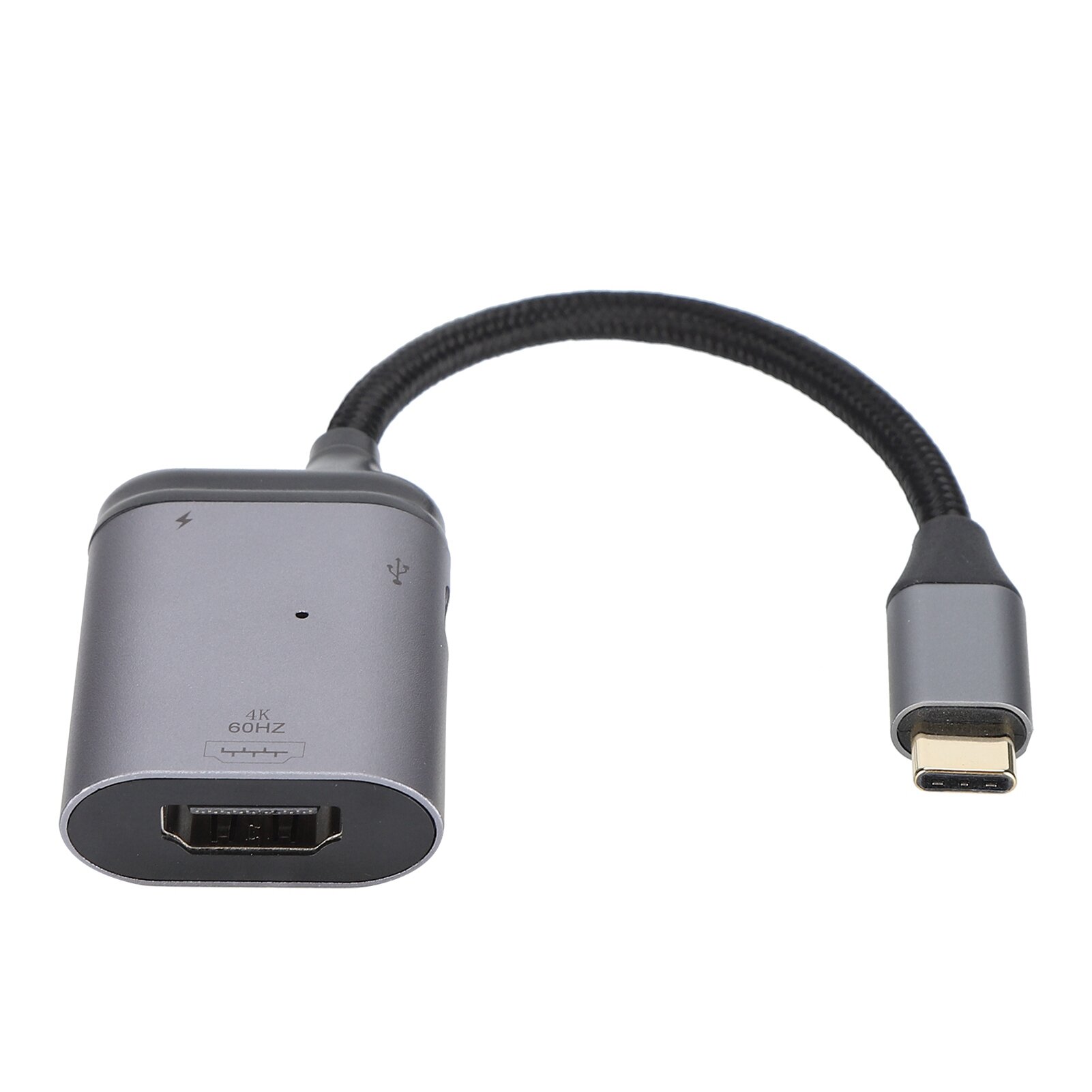 Компактный 3-в-1 адаптер Type-C в HDMI для передачи данных и питания, короткий кабель