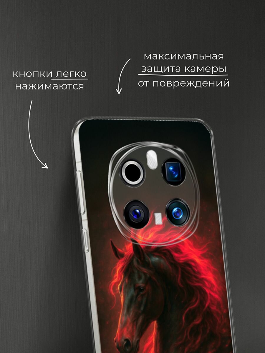 Чехол на Honor Magic 7 Pro / Хонор Мэджик 7 Про с принтом Конь и грива — фото 1