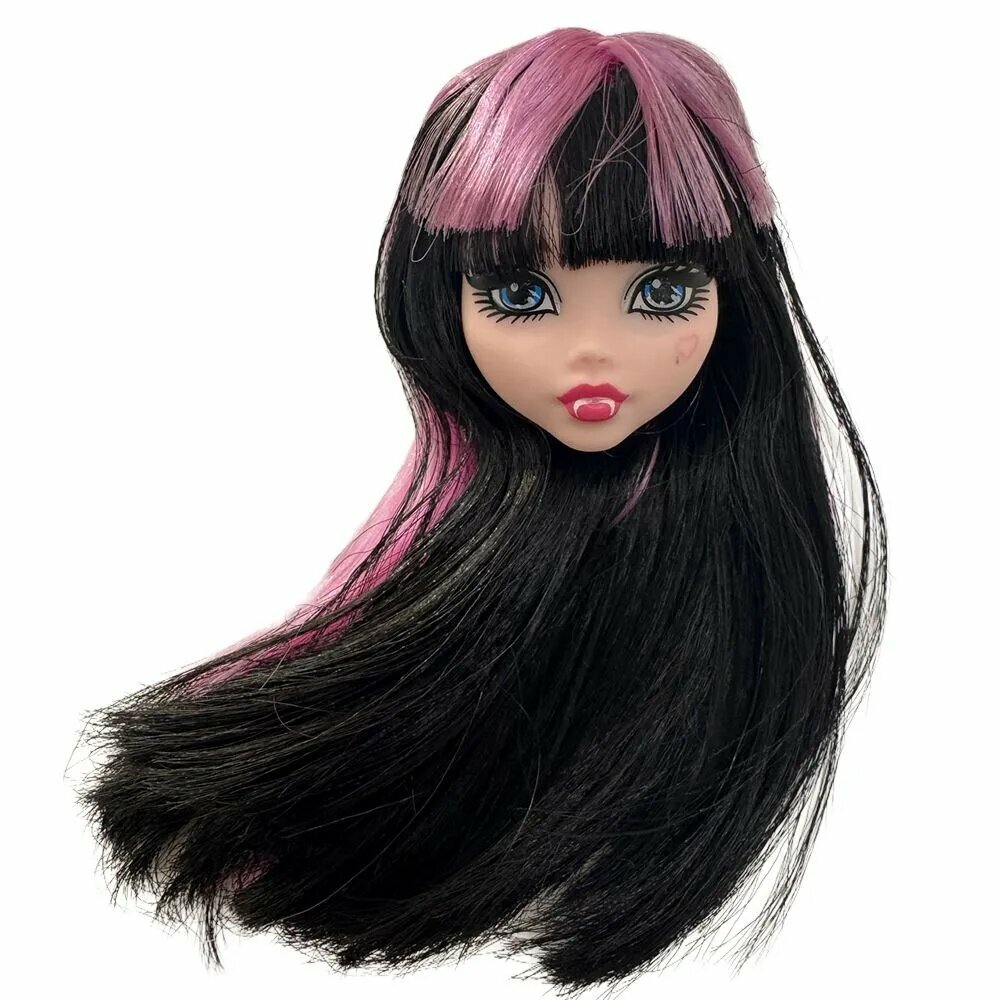 1 шт голова для куклы Monster High, Черные волосы