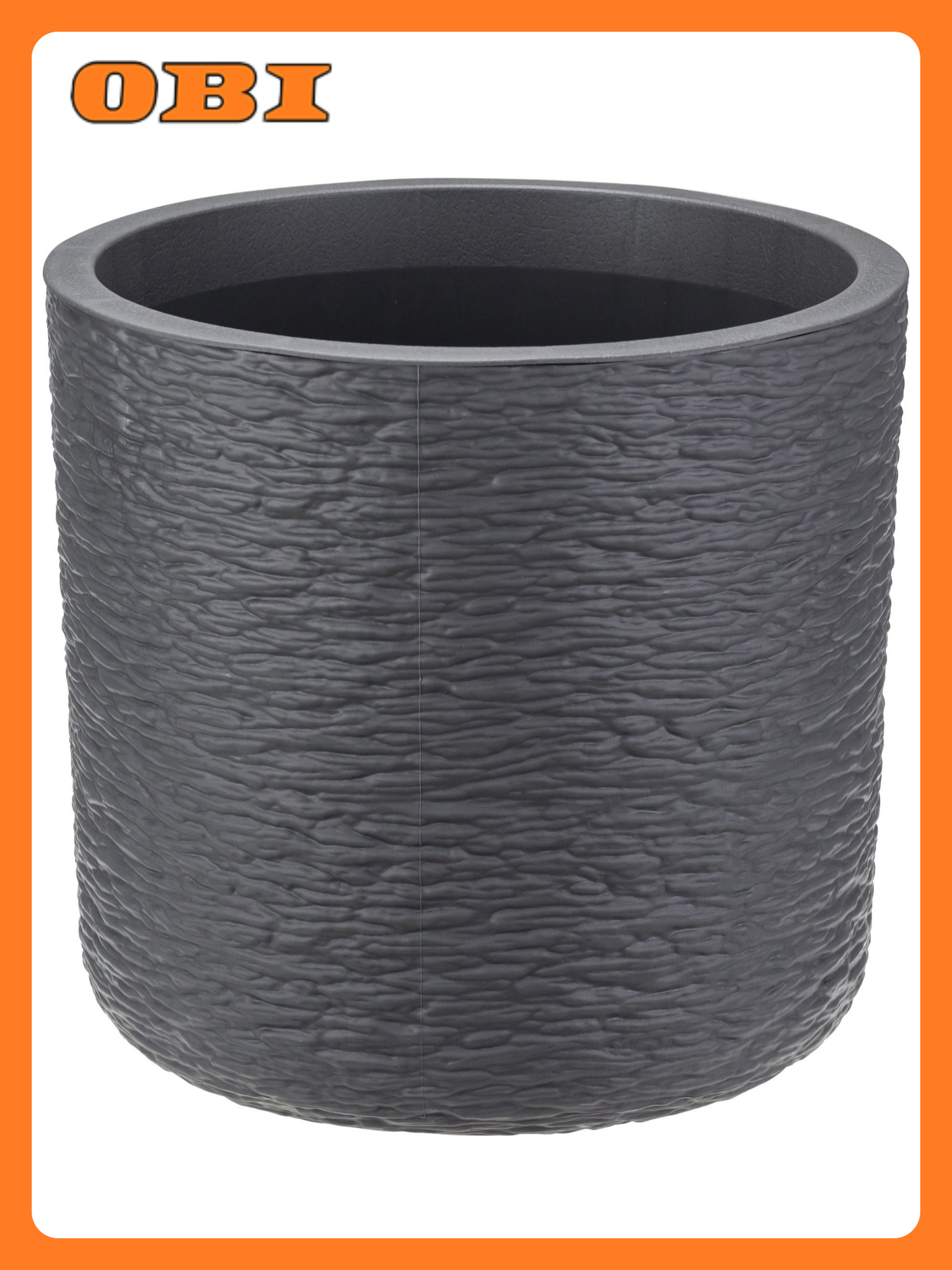 Кашпо IDEA "Сланец", пластик, графитовое, 3,4 л