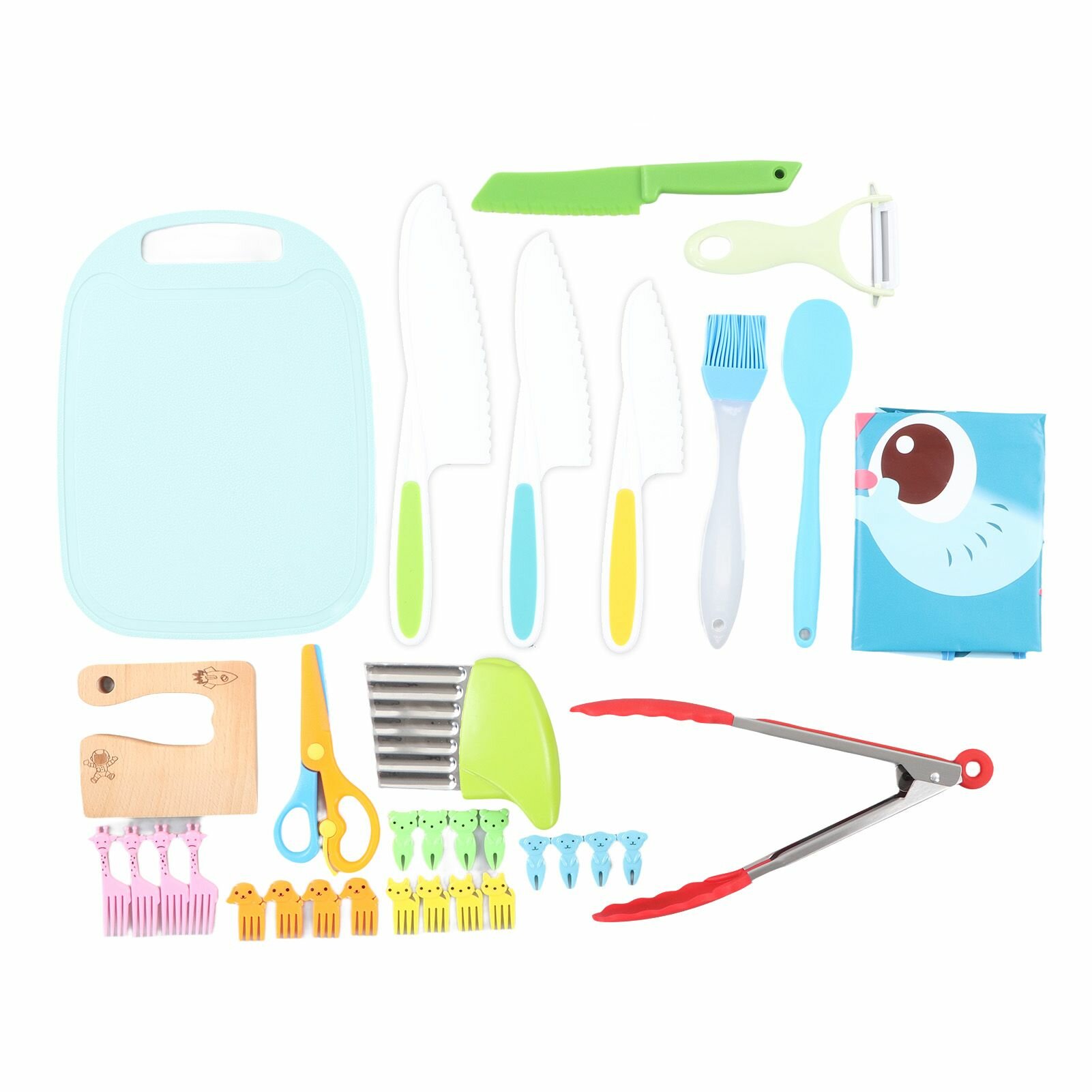 Набор детских кухонных ножей, 33 шт, деревянные и пластиковые