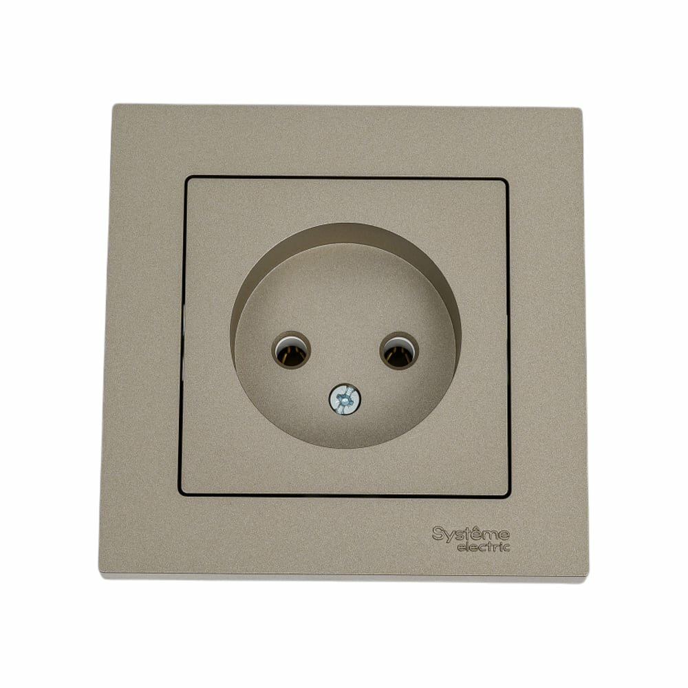 Розетка Systeme Electric AtlasDesign Шампань б/з, 16А, в сборе SE ATN000540