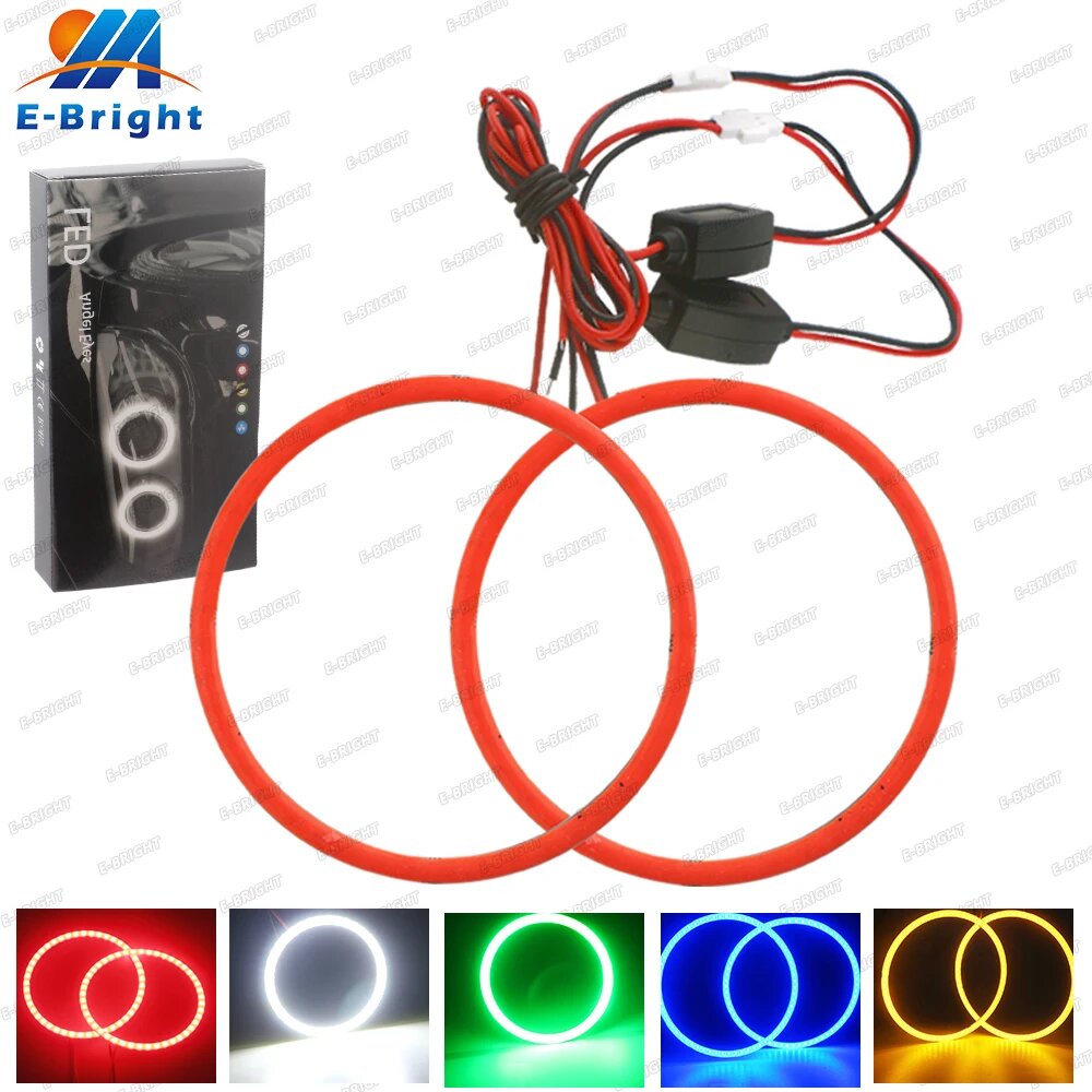 Кольцевые фары COB Angel Eyes, синий, 110 мм