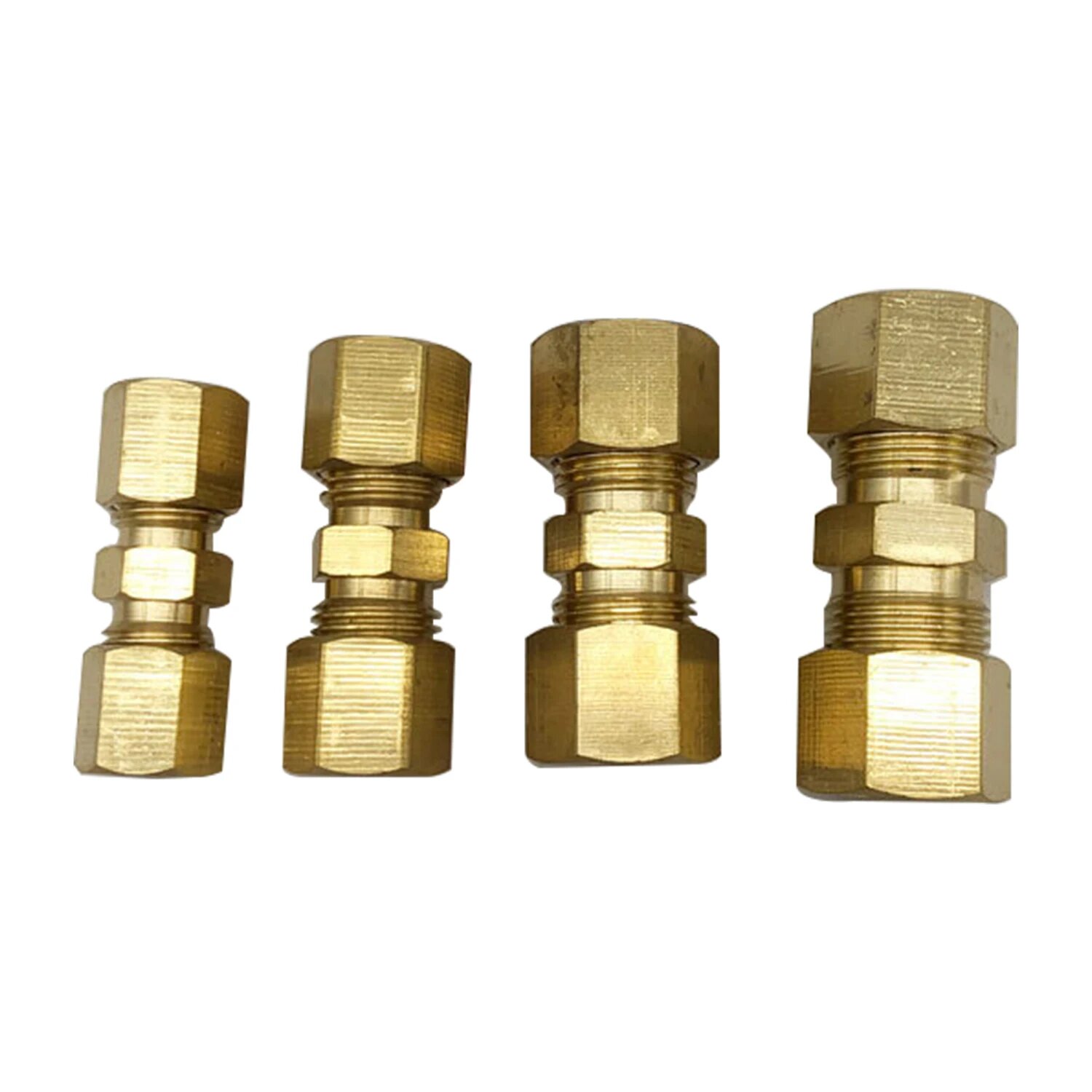 1/8 "3/16" 1/4 "5/16" 3/8 "1/2" дюйма, компрессионное соединение для труб, латунный фитинг для труб, соединитель для масла, воды, топлива, газа, автомобильные аксессуары, 1 шт.