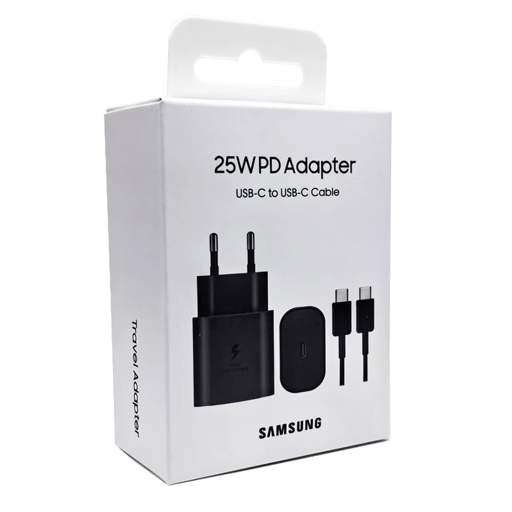 Зарядное устройство Samsung 25W PD EU, кабель USB-C, черный