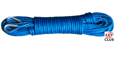 Трос удлинитель 6 мм 20 м, для лебедки квадроцикла, 2600 кг, синтетический, синий