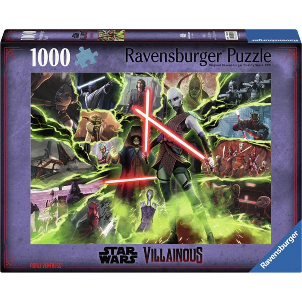 Пазл Ravensburger 1000 Star Wars Злодеи: Асажж Вентресс, арт.00269