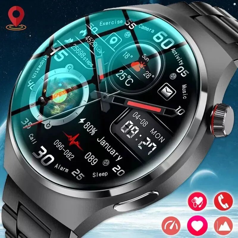 SACOSDING Смарт-часы Apollo-003s-B, 47mm, черный стальной ремень A