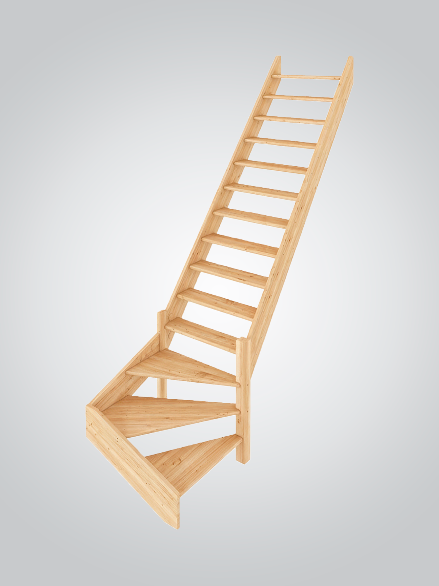 Лестница на второй этаж ЛС-14м Правая (без поручня)