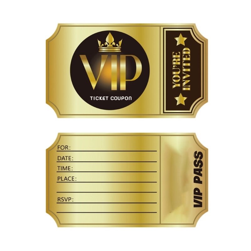 100шт Двухсторонние Записываемые VIP Пригласительные Открытки Movie Night Party Пригласительные Открытки На Свадьбу, День Рождения