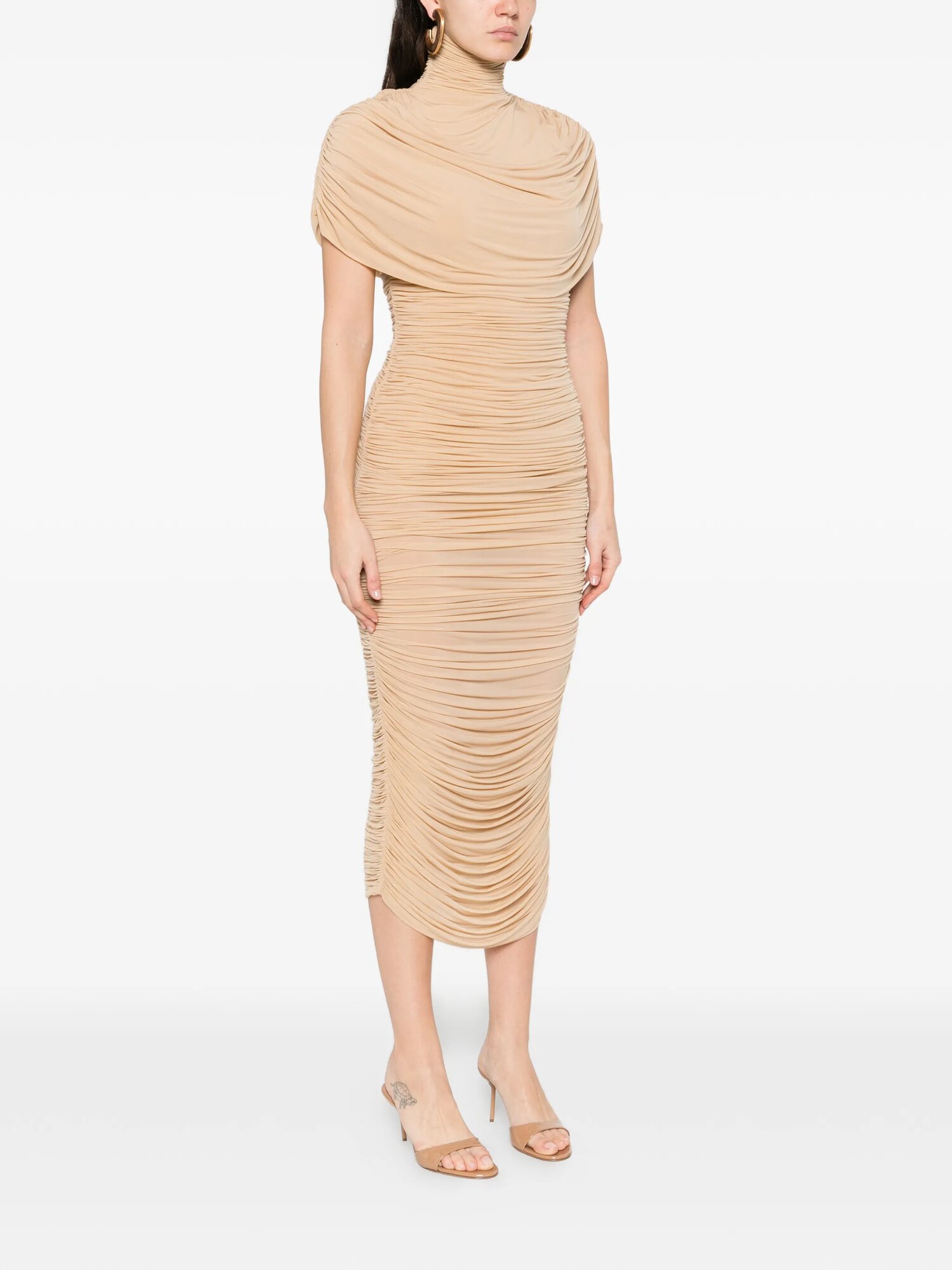 Платье MAGDA BUTRYM Cape-effect draped midi dress, размер 40, разноцветный — фото 1