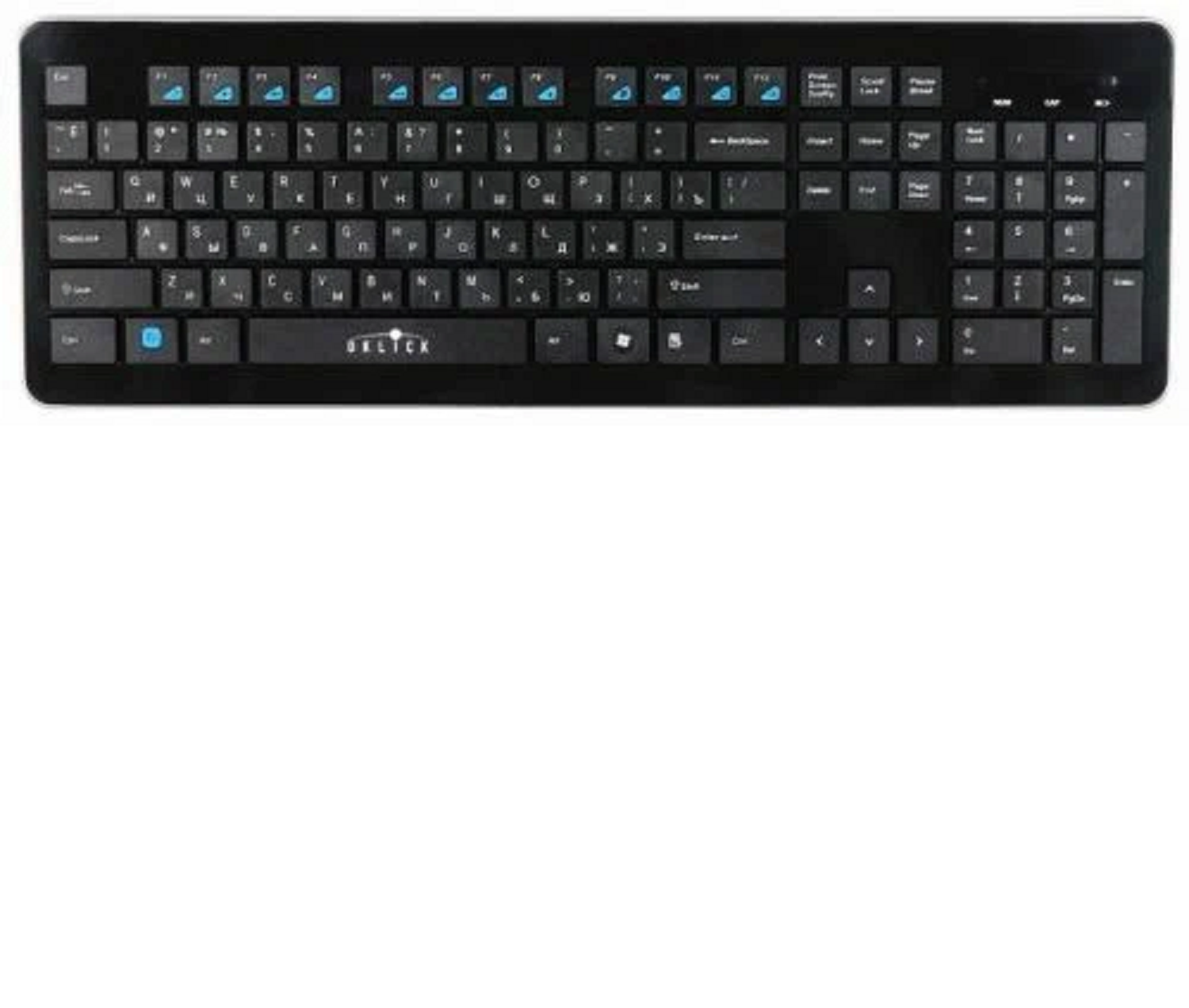 Клавиатура Wireless Oklick 870S черная, slim, мульт. кнопки, 368218
