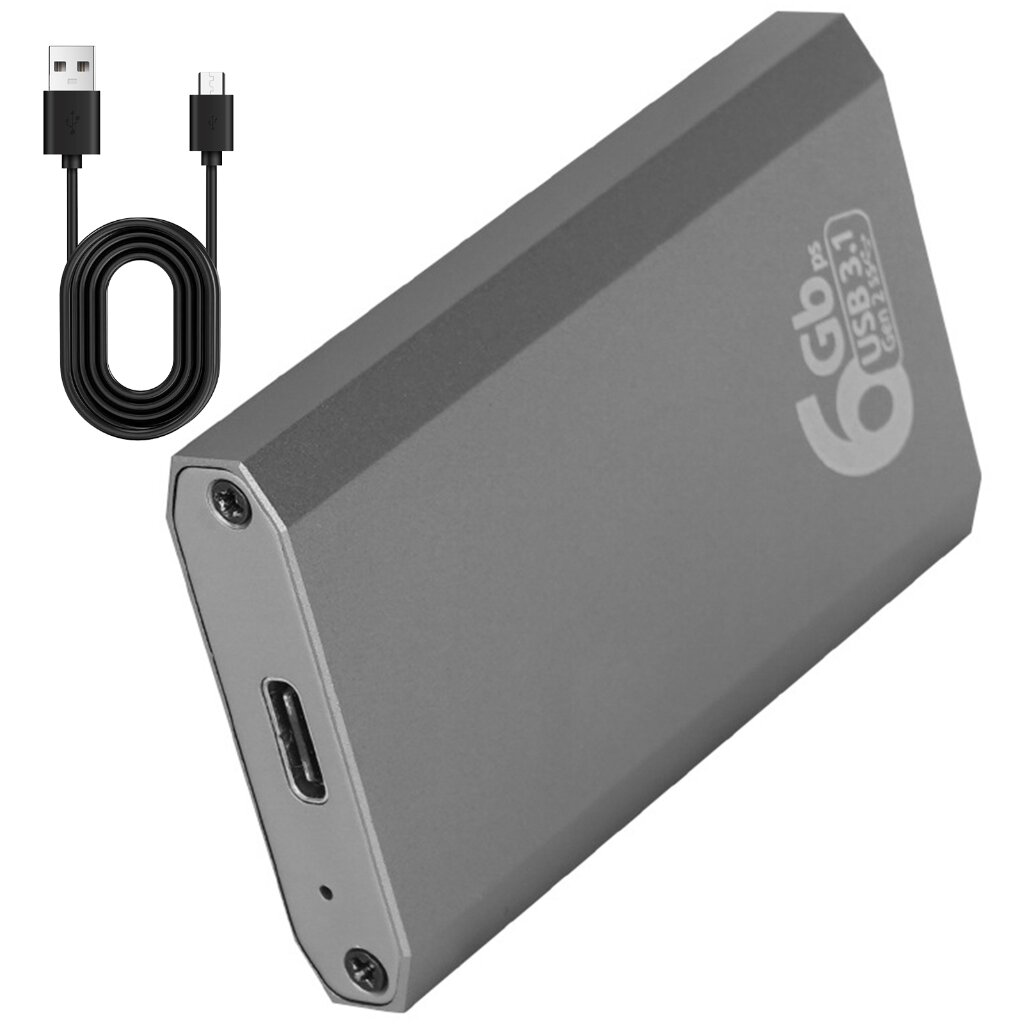 Алюминиевый корпус твердотельных накопителей mSATA Type C для портативного внешнего накопителя Быстрая установка