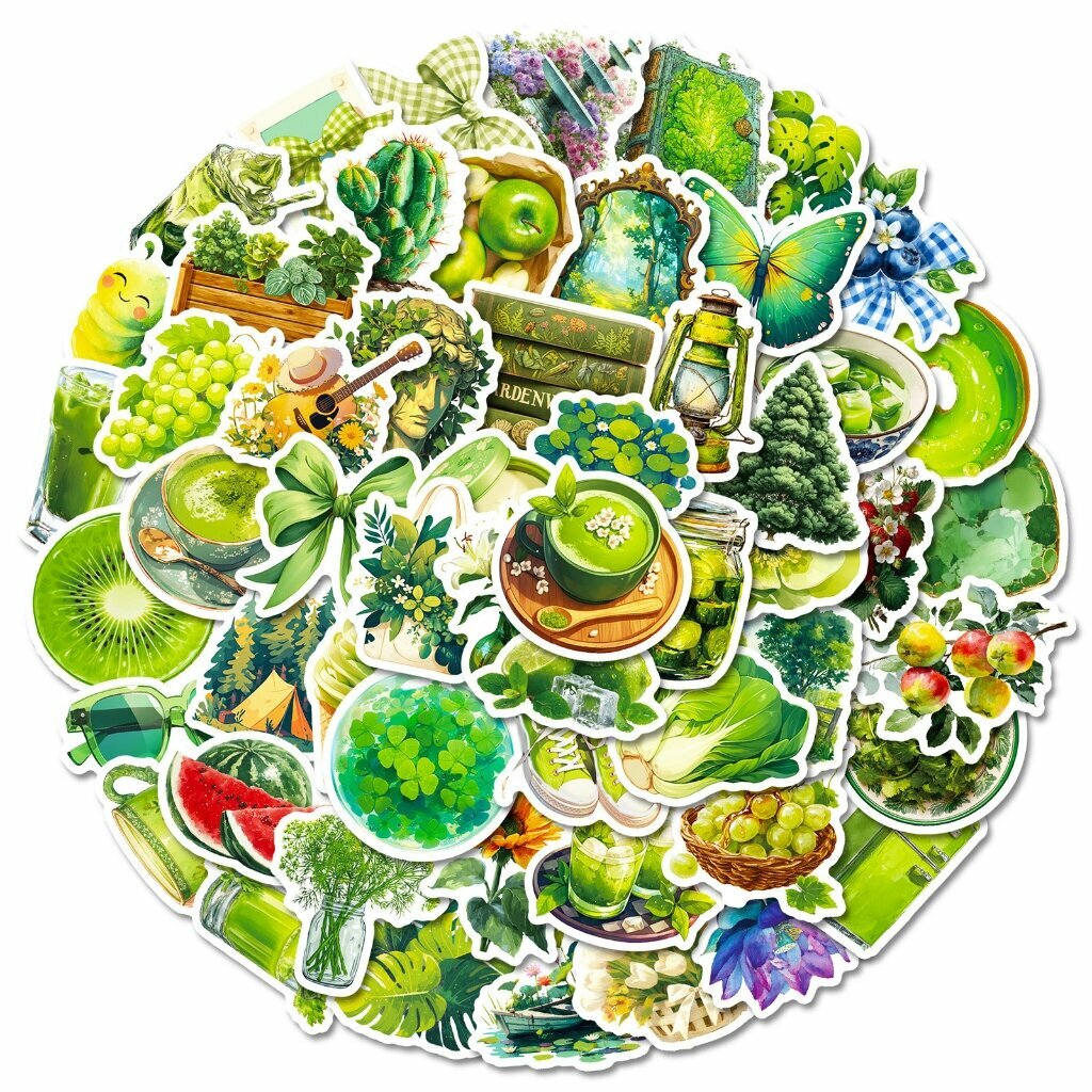 1 набор из 56 листов граффити-наклеек "Зеленая и здоровая жизнь"