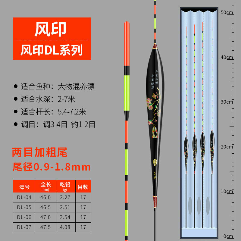 【Набор из 4】Нано поплавки, ручная роспись, высокая чувствительность, легкий поплавок для карася, привлекательный поплавок с утолщенным хвостом для карпа