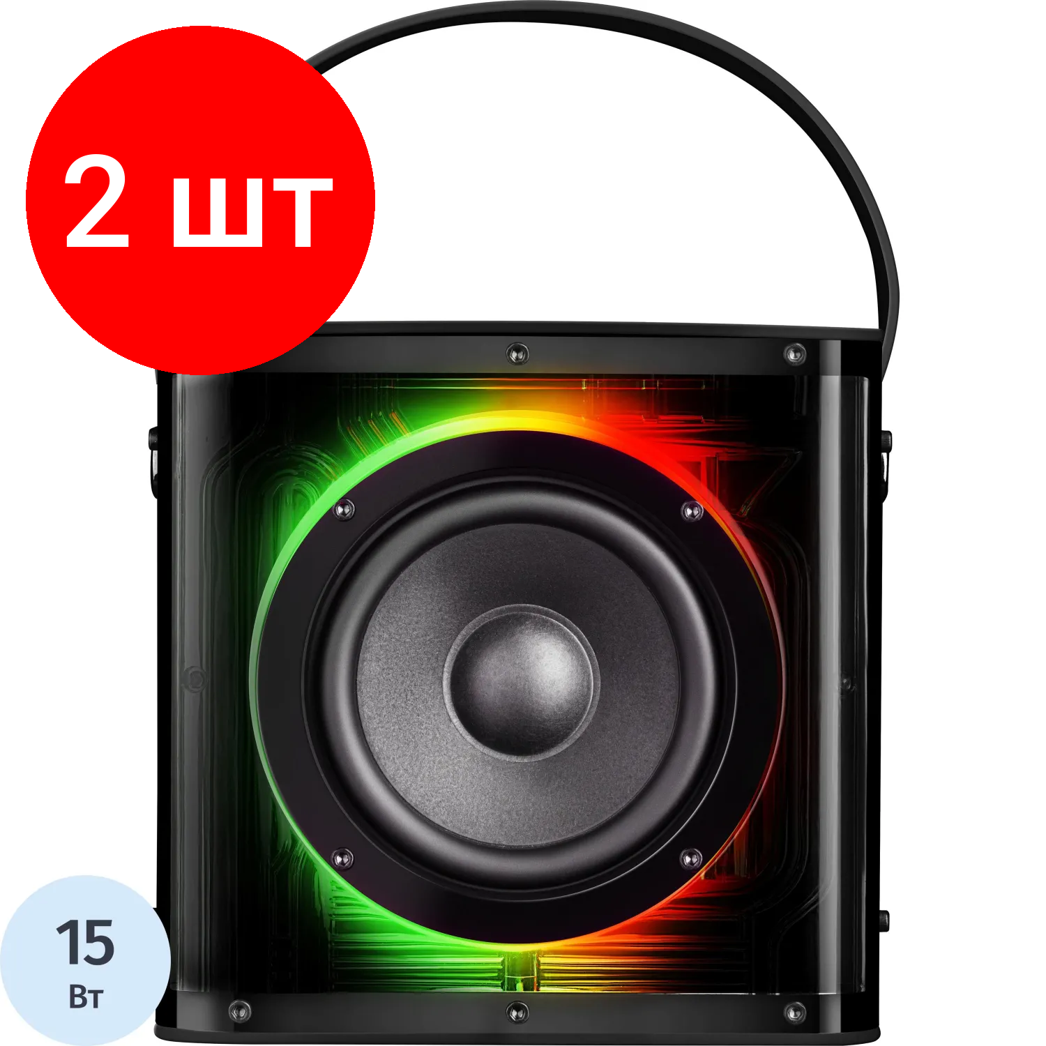 Комплект 2 штук, Акустическая система Defender Versuz 15Вт, BT/USB/TF/AUX/RGB/MIC