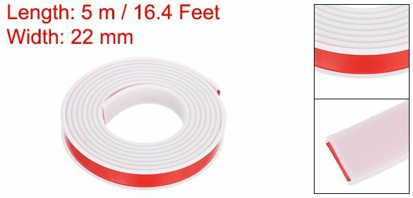 U-образная кромочная лента 22 мм 5 м белая самоклеящаяся из TPE для столов, стульев — защита торцов и углов, белая