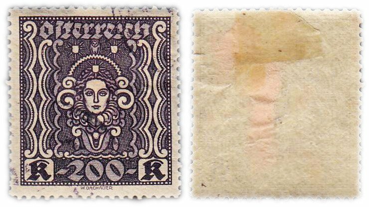 Австрия 200 крон Почтовая марка 1922