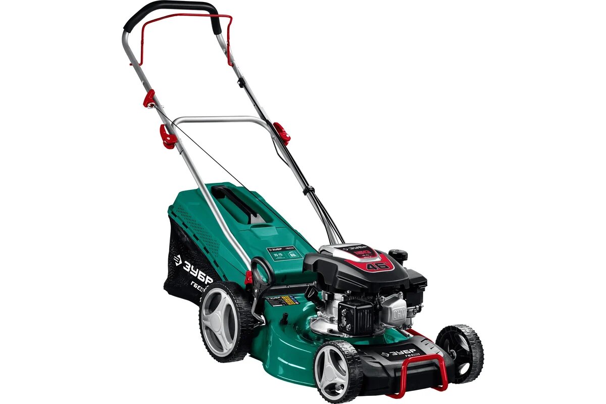 Газонокосилка бензиновая ЗУБР ГБ-460, 4.5 л. с, 3000 об/мин, ширина скашивания 46 см