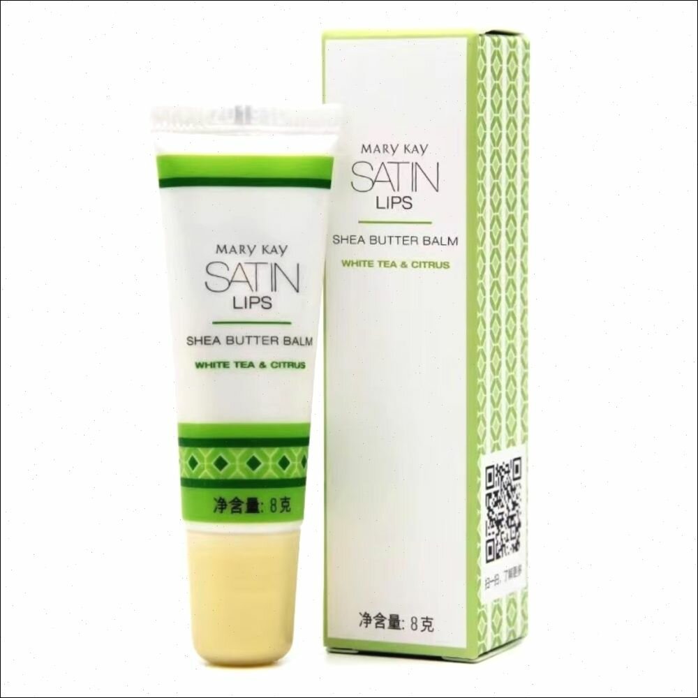 Бальзам для губ Mary Kay Satin Lips, с ароматом белого чая, зеленый, 8 г