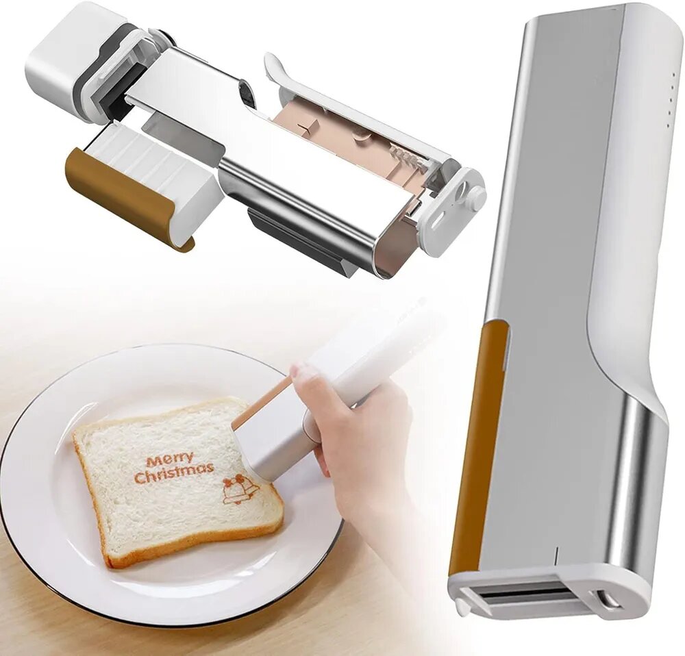 EVEBOT Принтер струйный EVEBOT Ручной струйный пищевой принтер, Подходит для ресторанов, пекарен, кафе, отелей, домов, мастерских по ремонту и ремонту(Коричневый костюм), темно-коричневый