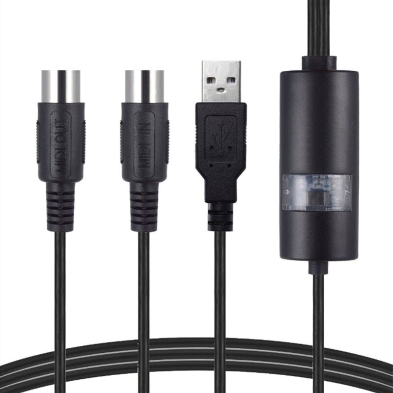 USB MIDI-кабель для редактирования музыки-черный