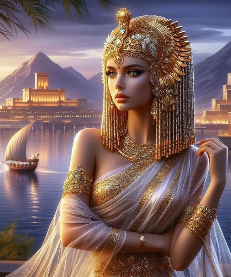 Алмазная живопись "египетская богиня", 5D, круглая, 40x50 см. Производитель: Brose Art.