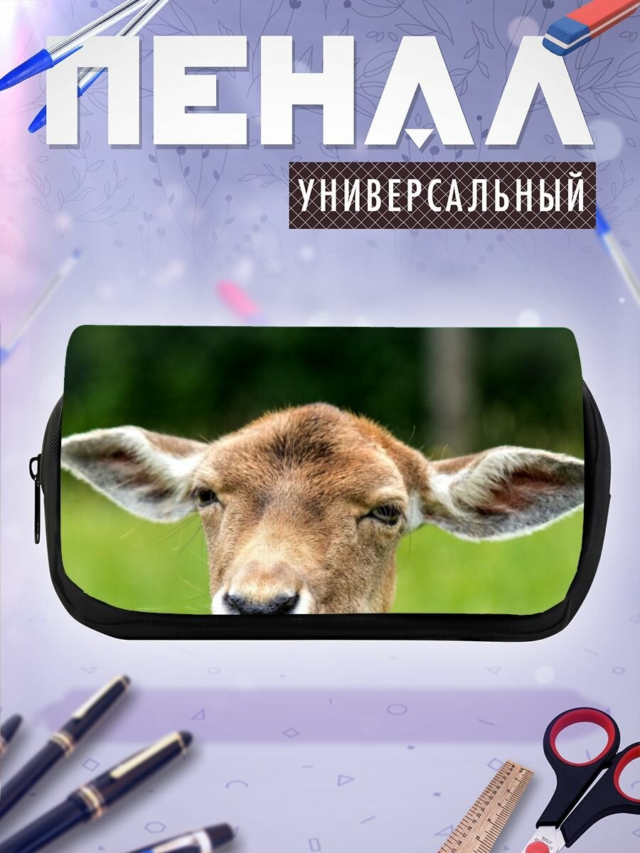Школьный пенал олень наземные животные