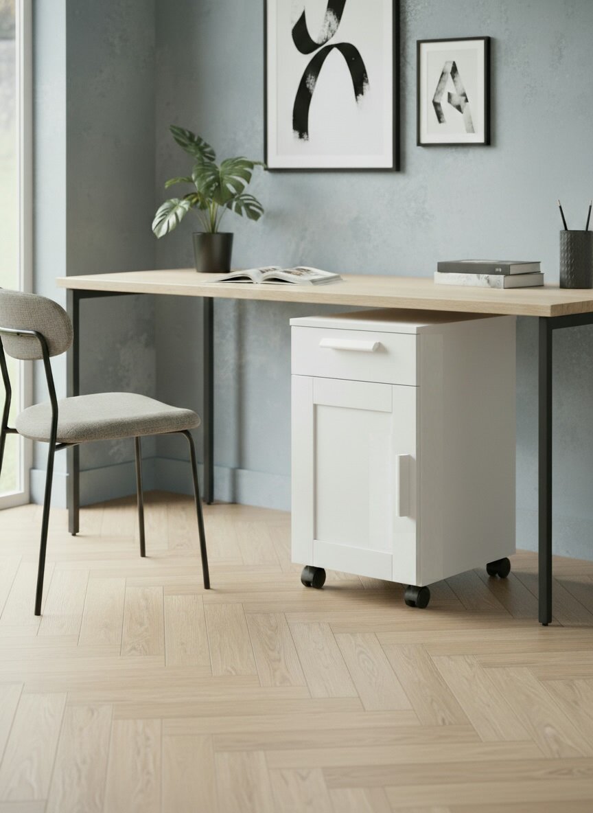 Тумба с ящиками на колесах Ikea Brimnes Икеа Бримнэс, 35x68 см, белый