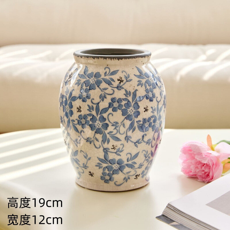 ⭐Ваза из сине-белого фарфора, китайский стиль, керамическая, винтажная, напольная, высококачественная, для гостиной, классическая, большая