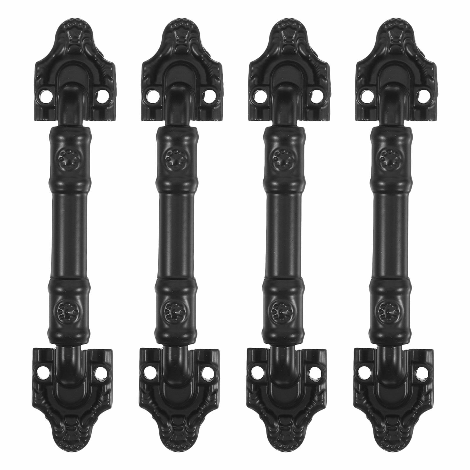 Амбарные дверные ручки из железного сплава черного цвета 4 шт для украшения интерьера и мебели