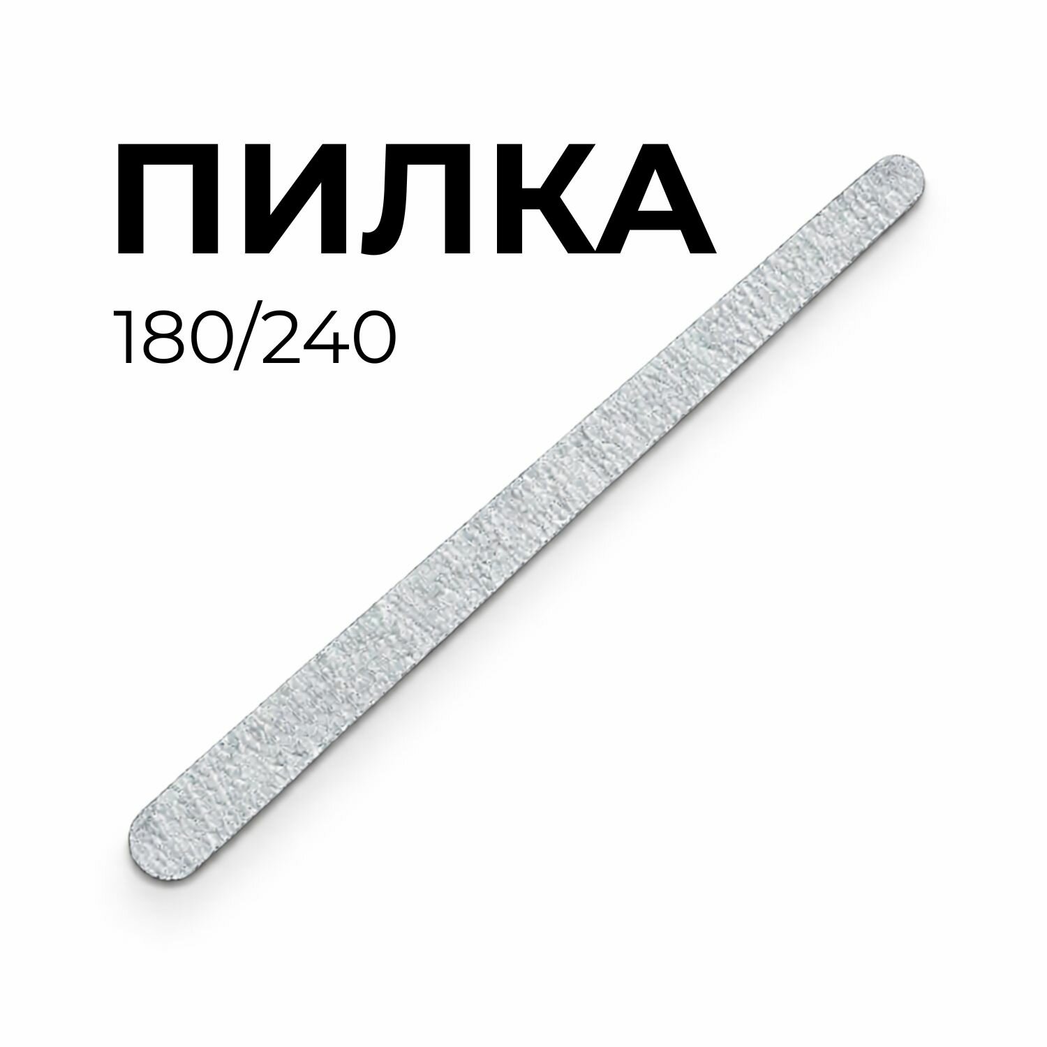 Пилка капля серая тонкая Zoo Nail Art №1880 180/240 грит 16,5 см