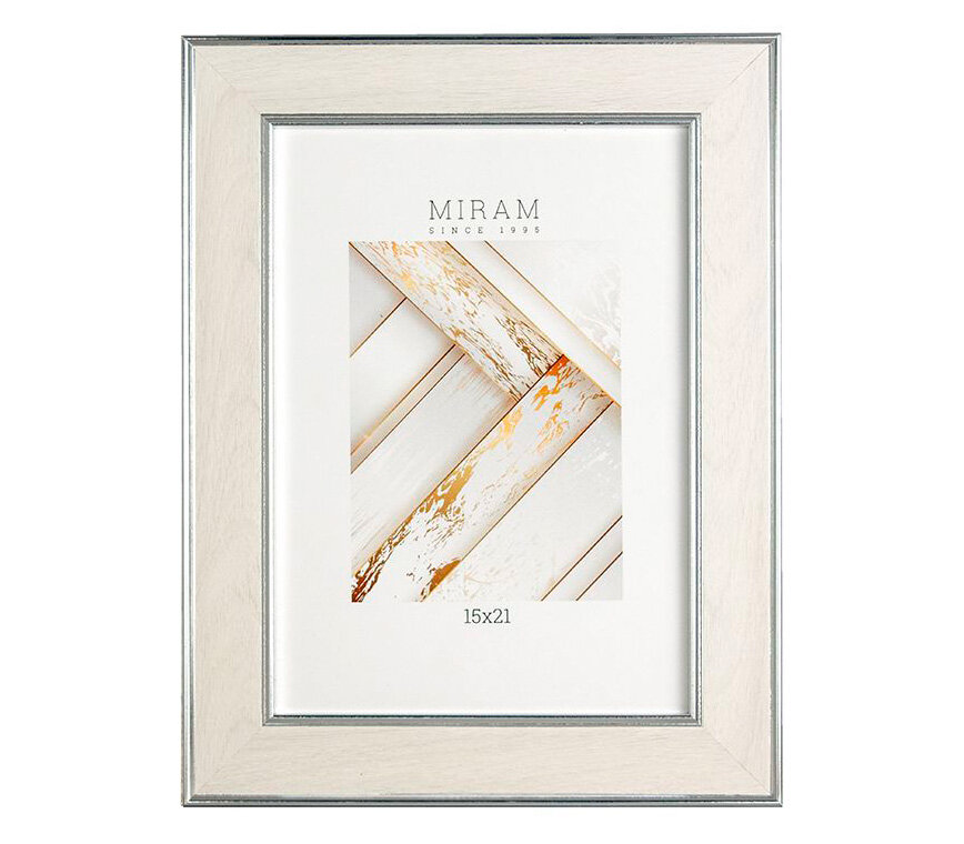 Фоторамка Мирам 15х21 см бежевая с серебром
