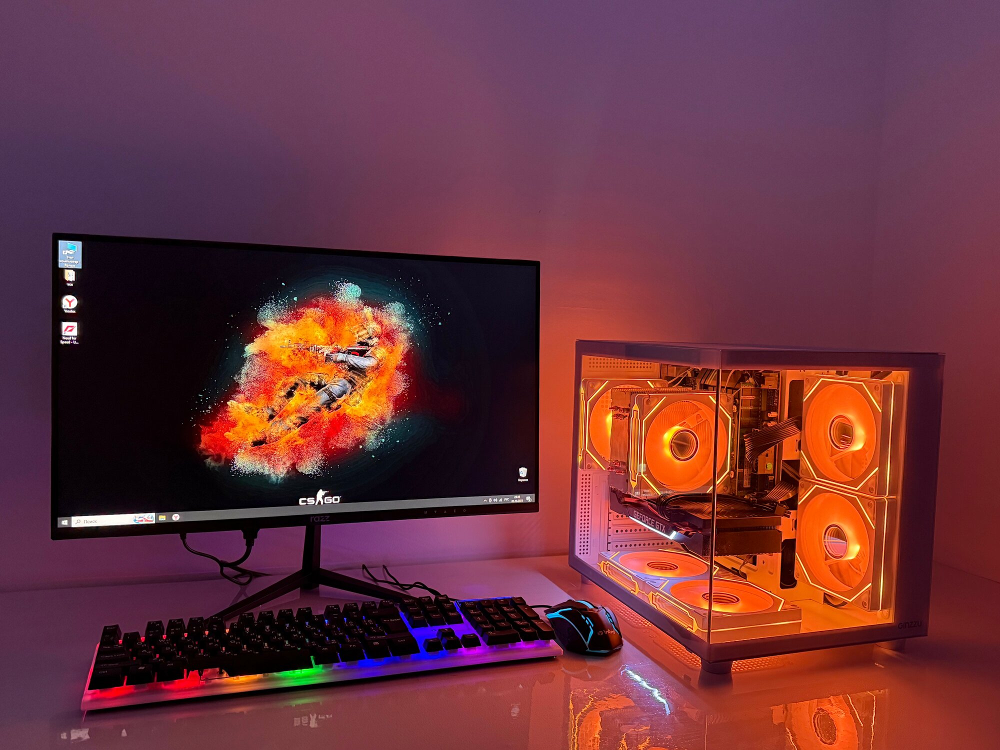 Игровой компьютер + Монитор 24" 100Гц| AMD Ryzen 5 5600 OEM | NVIDIA RTX 5060 8GB | SSD 512GB, 16GB DDR4, БП 600W |White