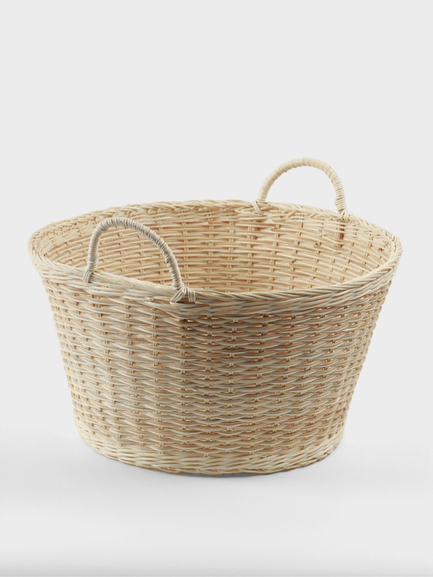 Корзина для белья, 44x44x31 см, ротанг, цвет: бежевый, особенности: с ручками