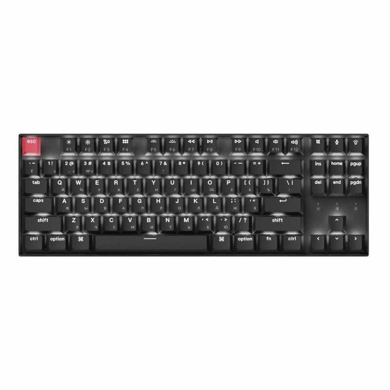 Беспроводная механическая клавиатура QMK Keychron K8 (Version 2), 87 клавиш, White LED подсветка, Keychron Red Switch