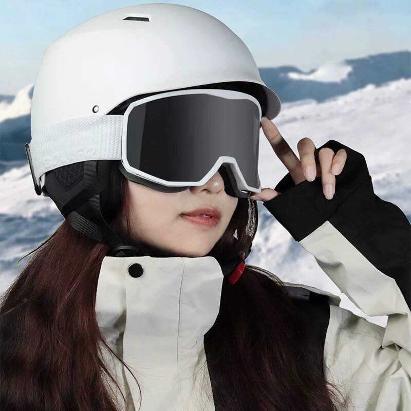 Магнитные снежные очки, цилиндрические лыжные очки с широким полем зрения, двухслойные противотуманные лыжные очки для