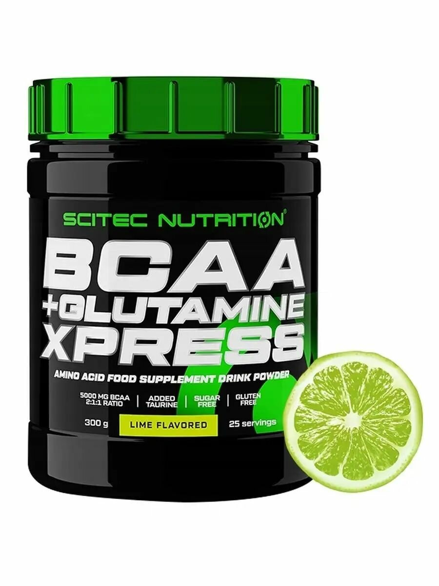 Аминокислоты Scitec Nutrition BCAA+Glutamine Xpress 300г Лайм