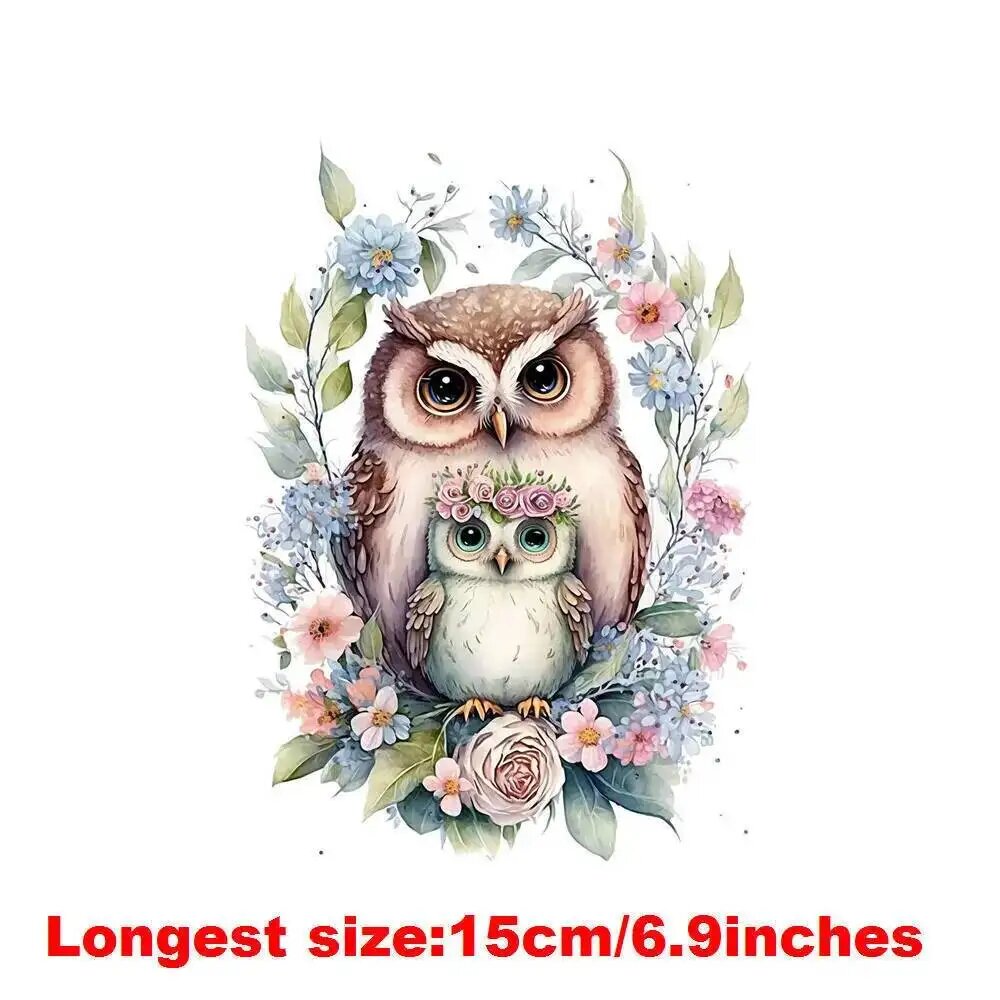 Термопереносные нашивки детские совы 15см YTH0387-11