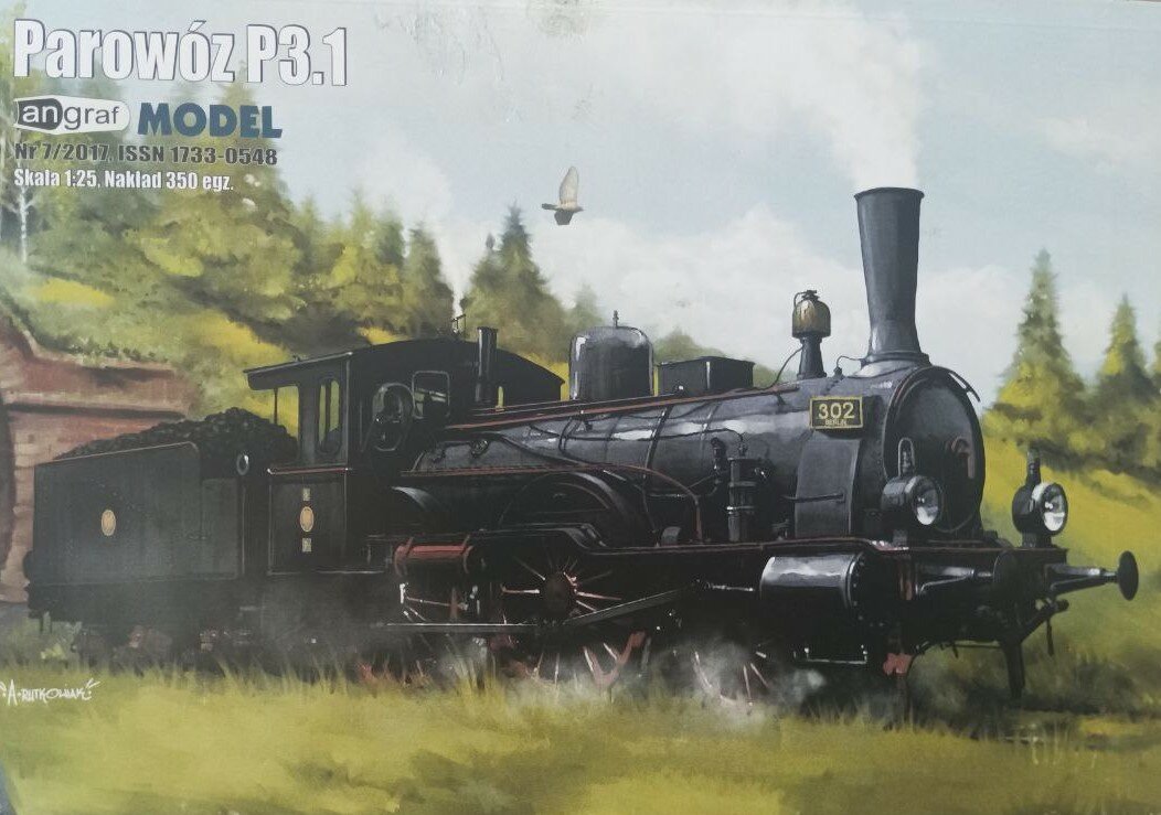 Сборная бумажная модель Паровоз P3.1 - angraf №7/17 (журнал)