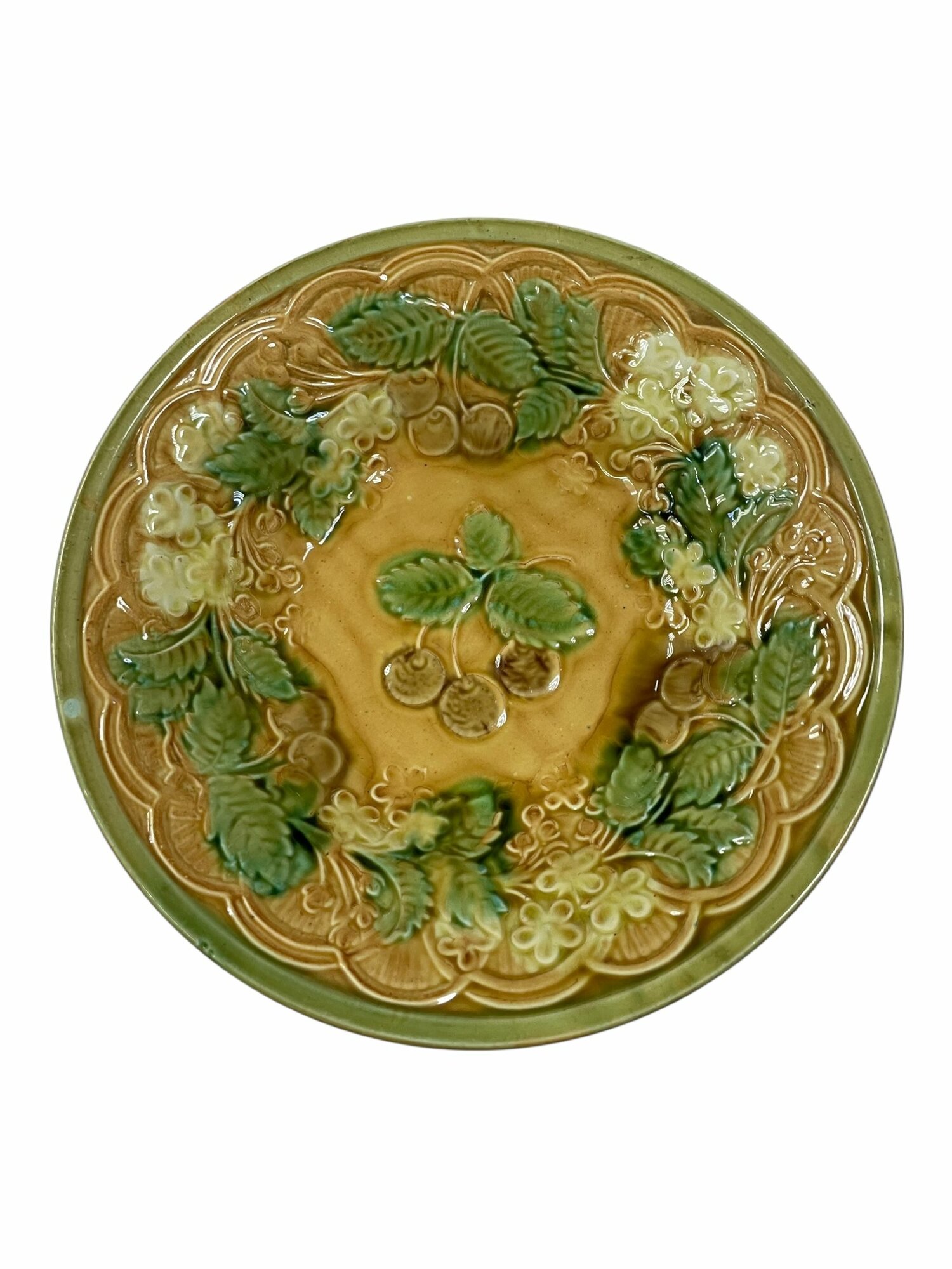 Тарелка фаянс ЗИК для фруктов, сделано в СССР.