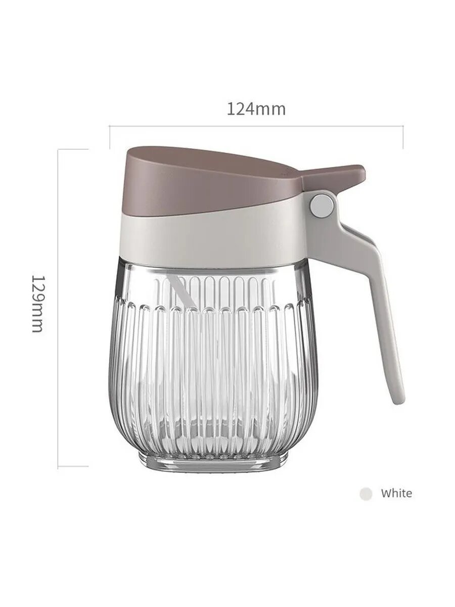 Стеклянная специя - белый, 400 мл, силиконовая крышка