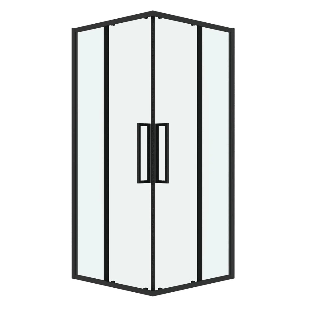 Душевой уголок Grossman Cosmo 300. K33.02.8080.21.00 без поддона, стеклянный, черный, 80x80, прямоугольный, раздвижной