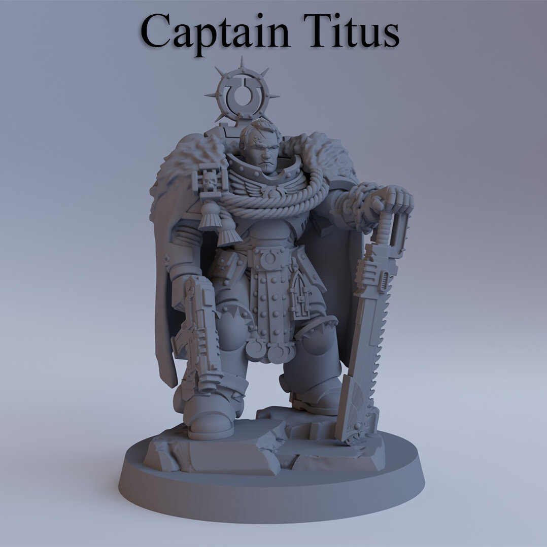 Набор миниатюр Warhammer 40000 (Вархаммер 40000) Ultramarines: CaptainTitus / Ультрамарины: Капитан Тит миниатюра