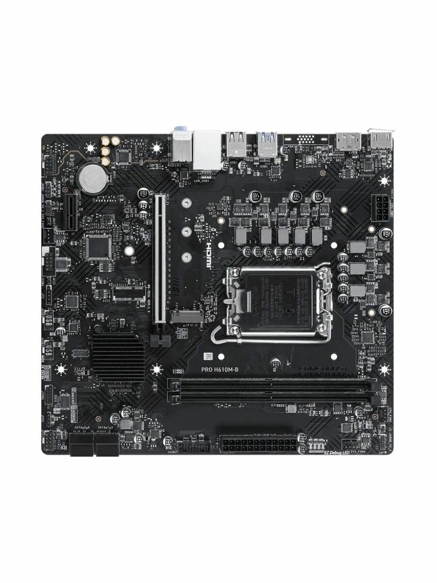Материнская плата MSI PRO H610M-B Soc-1700 Intel H610 2xDDR5 mATX AC 97 8ch(7.1) GbLAN+HDMI+DP