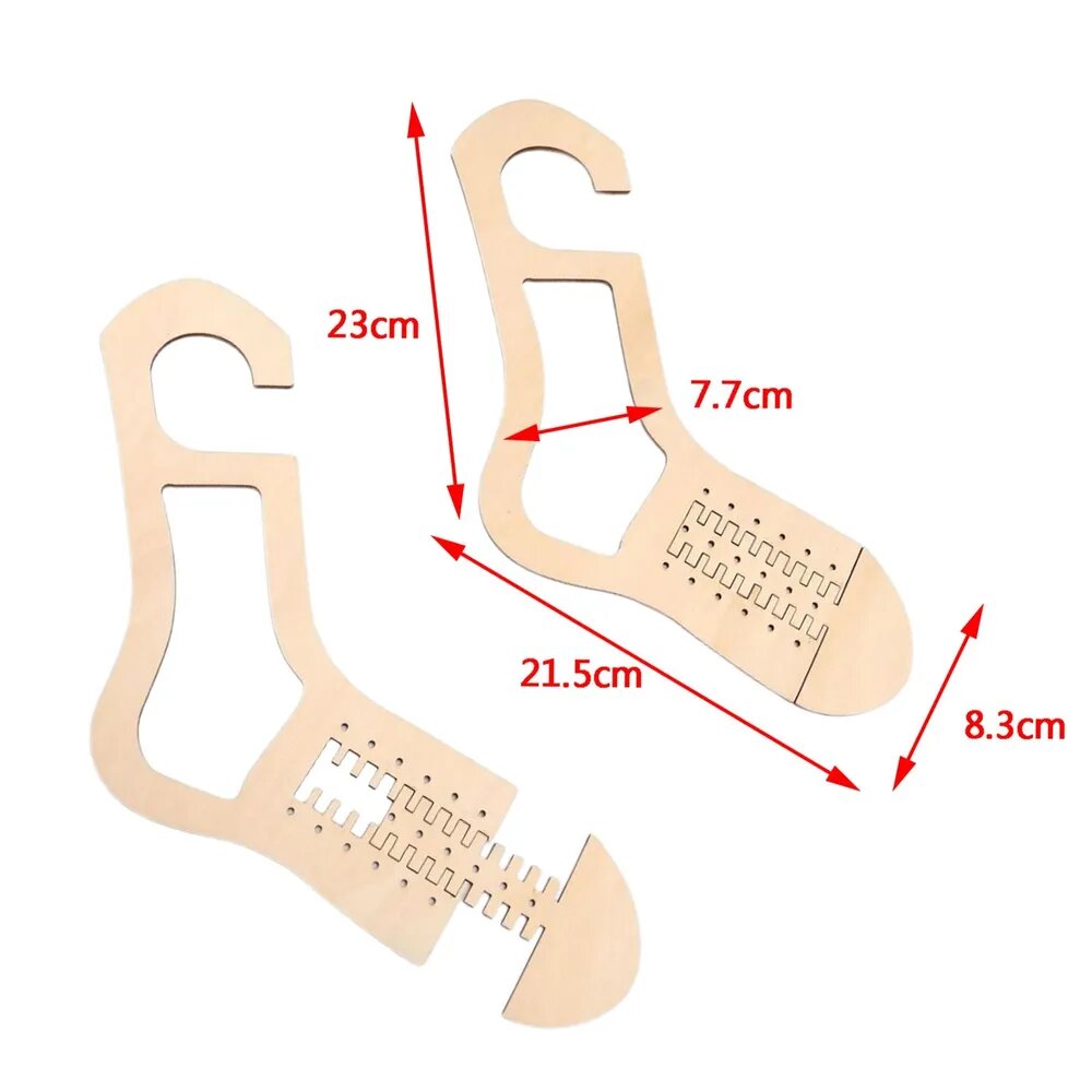 Деревянные блокираторы для вязания носков, набор из 2 штук, для рукоделия, для начинающих, полые формы